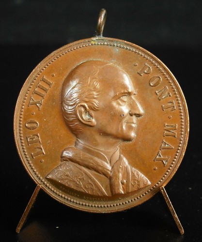 Papal Medal Schiller Stuttgart 1893 Leo XIII Priesthood Pope Vatican ...