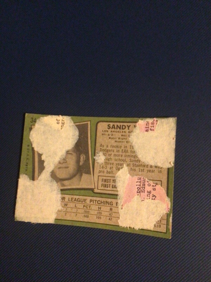 1971 Topps Sandy Vance Card READ | eBay