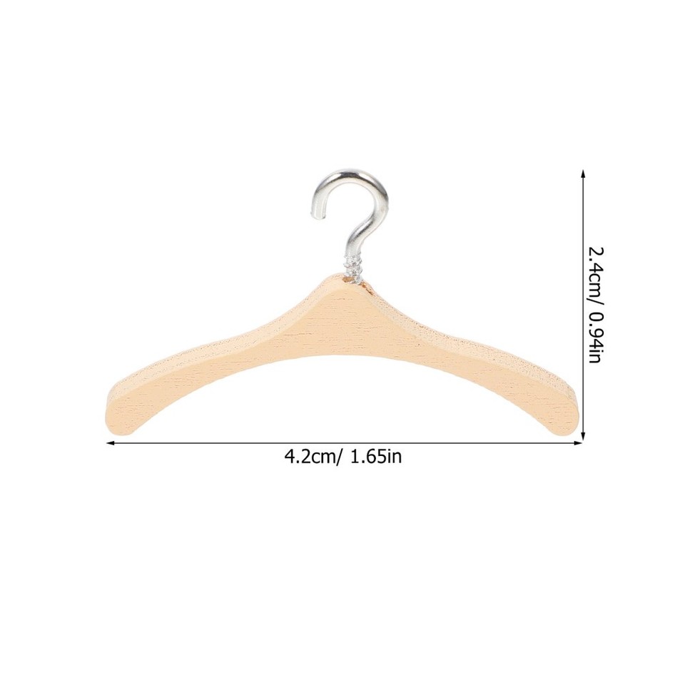 20 Pcs Doll Clothes Wooden Hangers Mini Doll Dress Outfit Holders Mini ...