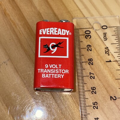 Vintage 1960's 9v Volt Eveready Transistor Battery Red With Black Cat ...