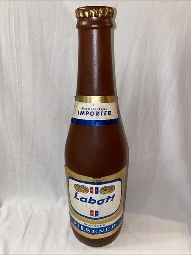 Vintage Labatt Beer Large Plastic Bottle 18” Advertisement Coin Bank ...