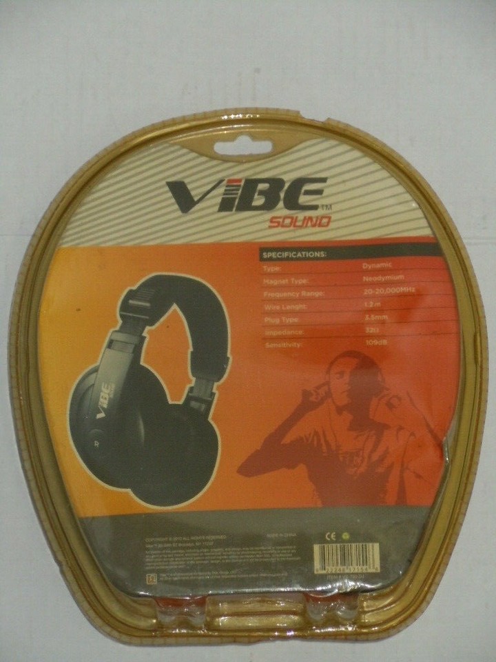 VIBE SOUND STEREO HEADPHONES BLACK NOISE REDUCTION NEW IN PACKAGE | eBay