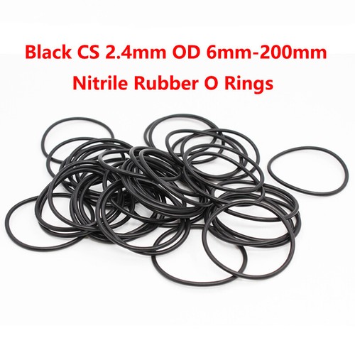 Black CS 2.4mm OD 6mm-200mm Nitrile Rubber O Rings NBR Oil Resistant ...