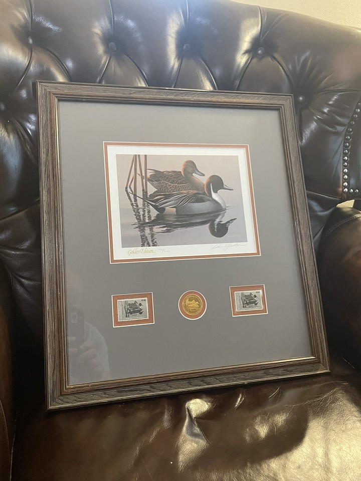 Phil Scholer 1983 Federal Duck Stamp Print Gold Medallion W Double ...