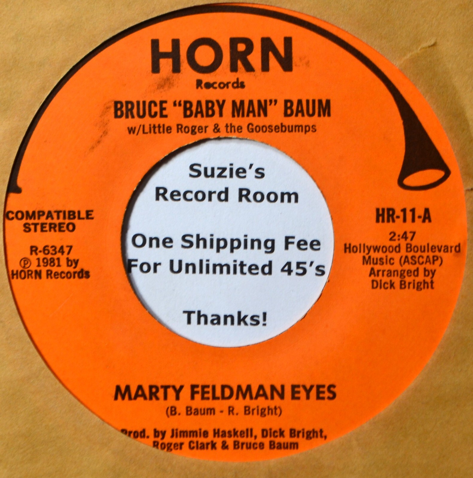 Bruce Baby Man Baum Marty Feldman Eyes Novelty Bette Davis Eyes EX+ 45 ...