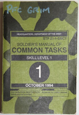 ORIGINAL US ARMY SOLDIERS HANDBOOK OF COMMON TASKS, SKILL LEVEL 1 | eBay
