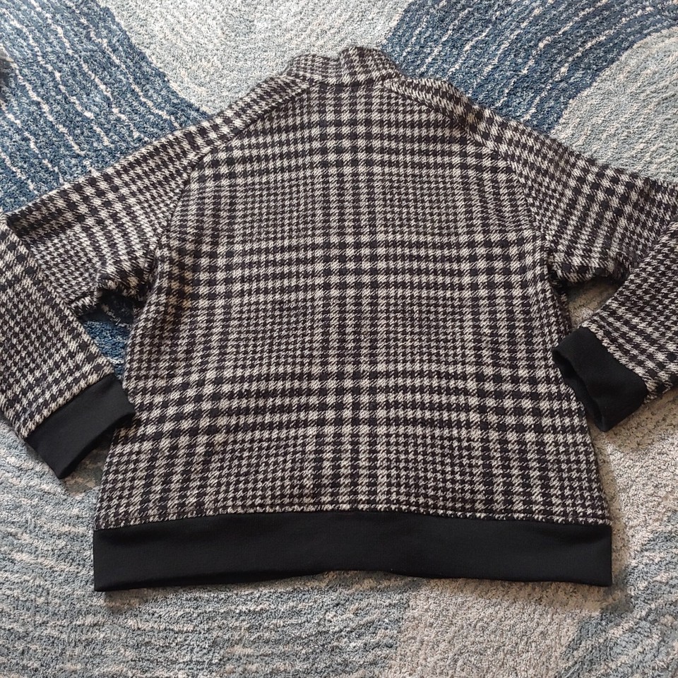 Raey Men's Virgin Wool Checkered Jacket Sz L Full Zip Black Grey | eBay