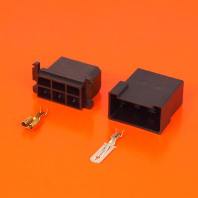 6 Way Black Pin Motorcycle Electrical Wiring Multi-Connector 6.3mm ...