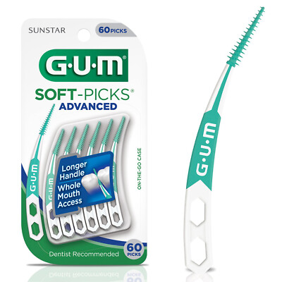 GUM SOFT-PICKS 60 ADVANCED DENTAL PICKS | SOFT FLEXIBLE BRISTLES ...