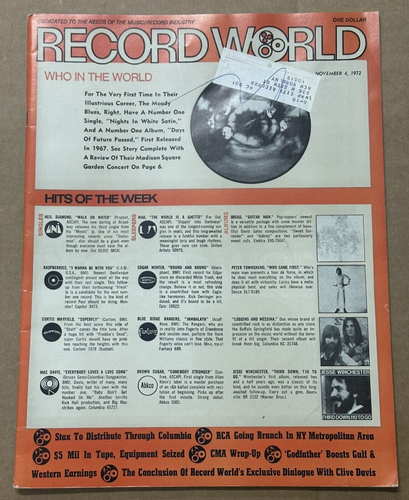 Record World Magazine November 4th 1972 Moody Blues #1 Hit Nights In ...