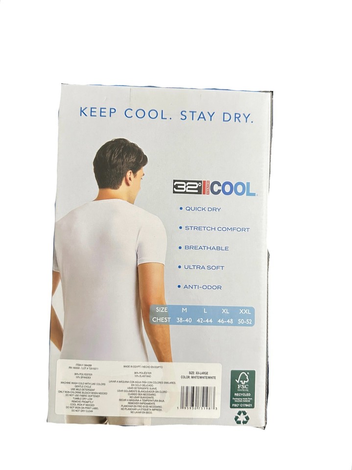 32 DEGREES COOL MEN'S 3 PACK SHORT SLEEVE CREW NECK SHIRT | eBay
