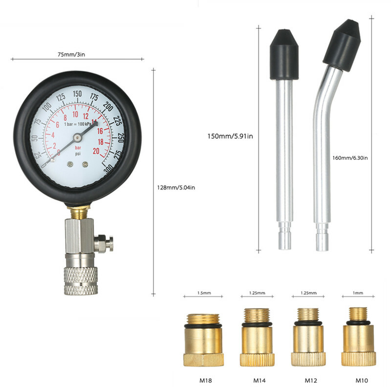 Car Diagnostic Compressometer Tool Petrol Engine Pressure Gauge Tester ...