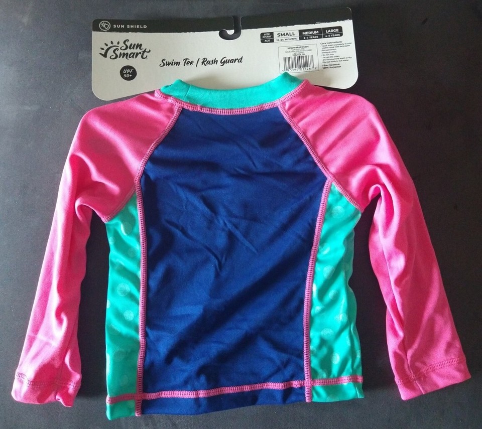 Girl's NWT Sun Smart Swim Tee / Rash Guard Size S 18-24 Months UPF 50 ...