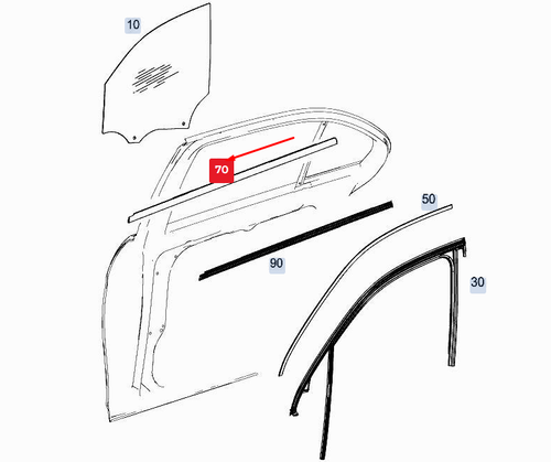 NEW MERCEDES-BENZ GLE W167 FRONT RIGHT DOOR SEALING RAIL A1677201402 | eBay