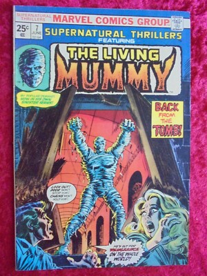 SUPERNATURAL THRILLERS THE LIVING MUMMY #7 1974 MARVEL COMICS MUMMY ...