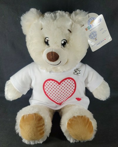 Build A Bear BAB LIL Pudding CUB Cream Beige Plush Bear 15” Autism Pin ...