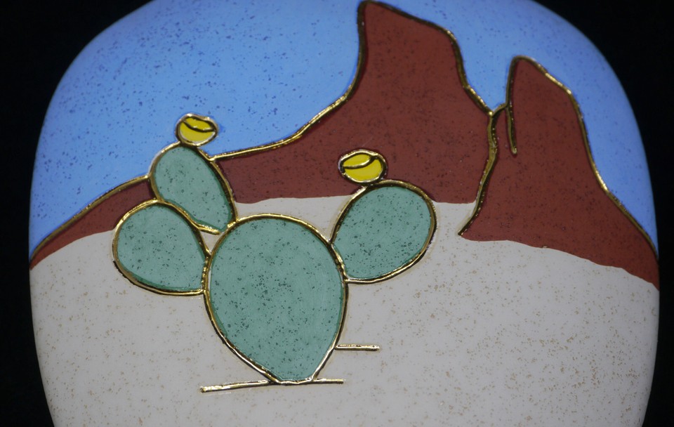 SOUTHWESTERN STYLE STUDIO ART POTTERY VASE, DESERT BLOOM, SUSAN LEFLER ...