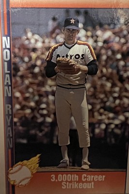 Nolan Ryan 1991 3,000 Career Strikeout, Pacific Texas Express Card #39 ...