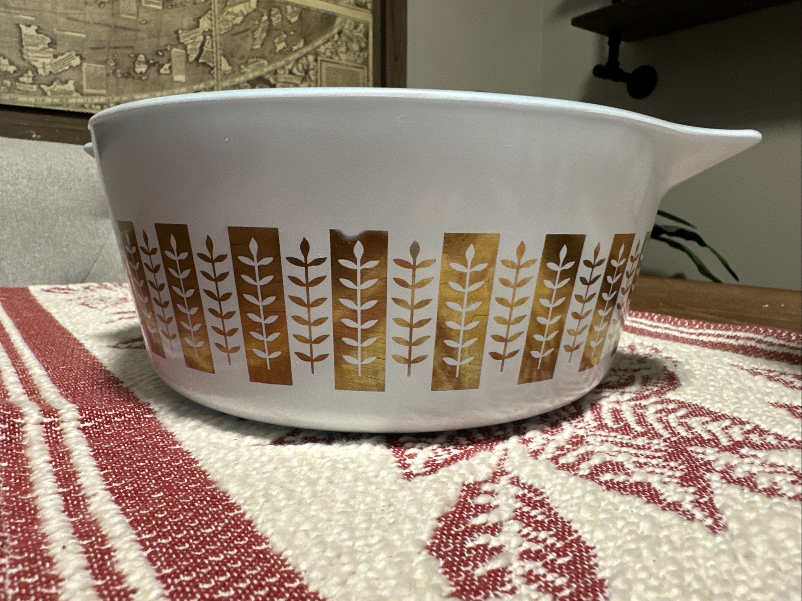 Pyrex Promotional 1961 CASSEROLE Gourmet Gold Delphite Blue 2 1/2 qt ...