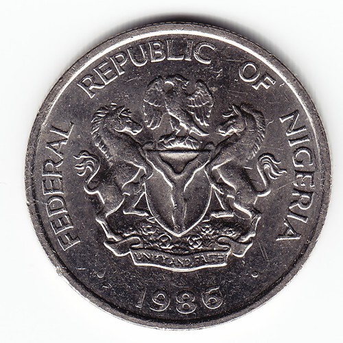 NIGERIA 5 kobo 1986 KM9.1 Cu-Ni Last & KEY date VERY HIGH GRADE ...