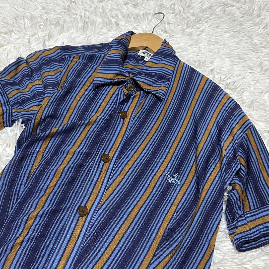 VIVIENNE WESTWOOD Men's Asymmetric Stripe Short Sleev… - Gem