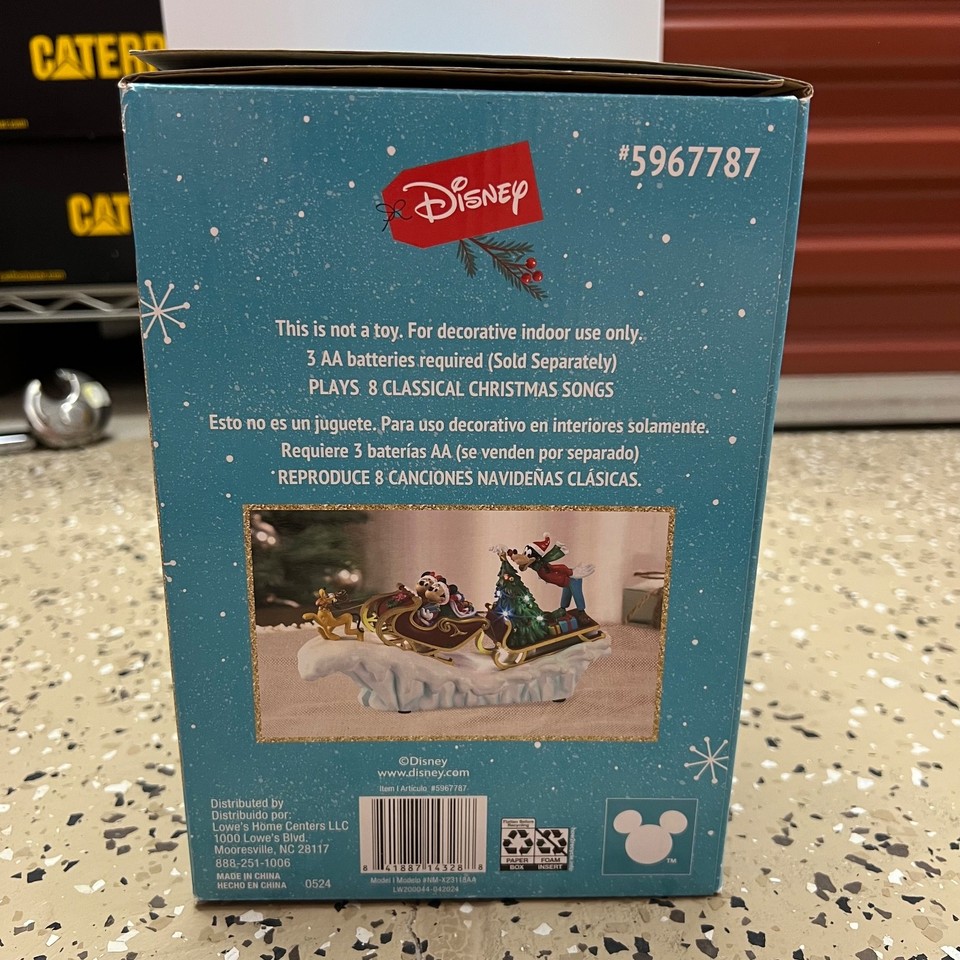 Disney Christmas Holiday Musical Sleigh Mickey Minnie Goofy Pluto Music ...