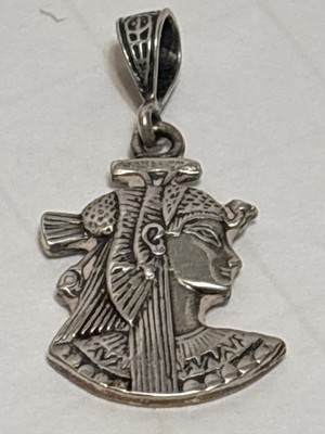 Egyptian Cleopatra Sterling Silver Pendant Charm 11/4" | eBay