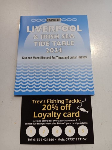 2024**** LAVER'S LIVERPOOL & IRISH SEA TIDE TABLE. SUN & MOON TIMES | eBay