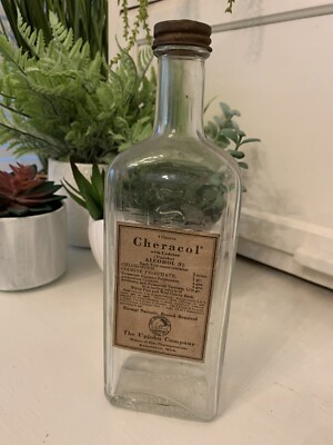 Vintage CHERACOL Cough Syrup Bottle Upjohn Kalamazoo MI Original Label ...
