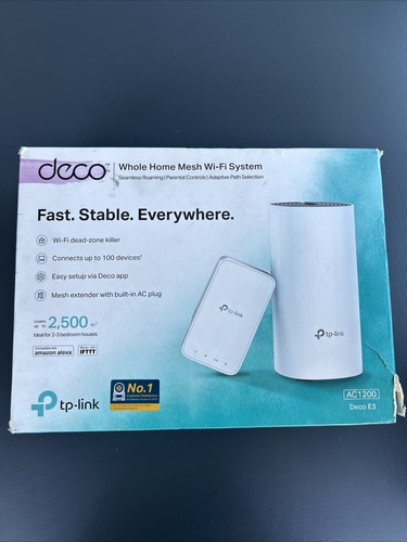 TP-Link AC1200 Deco E3 Whole Home Mesh Wi-Fi System -White New open box ...