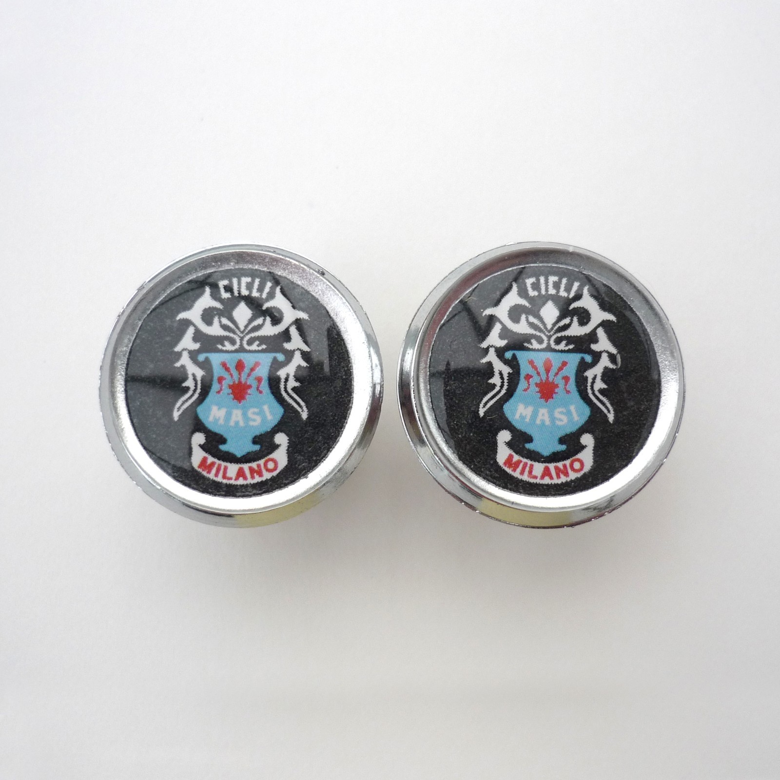 Vintage Style 'MASI' Chrome Racing Bar Plugs, Caps, Repro | eBay