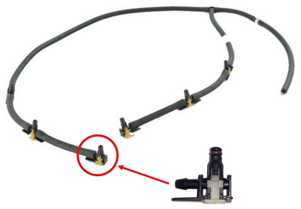 Fuel Injector Return Line Fitting Hose Kit for EcoDiesel 3.0L Ram Grand ...