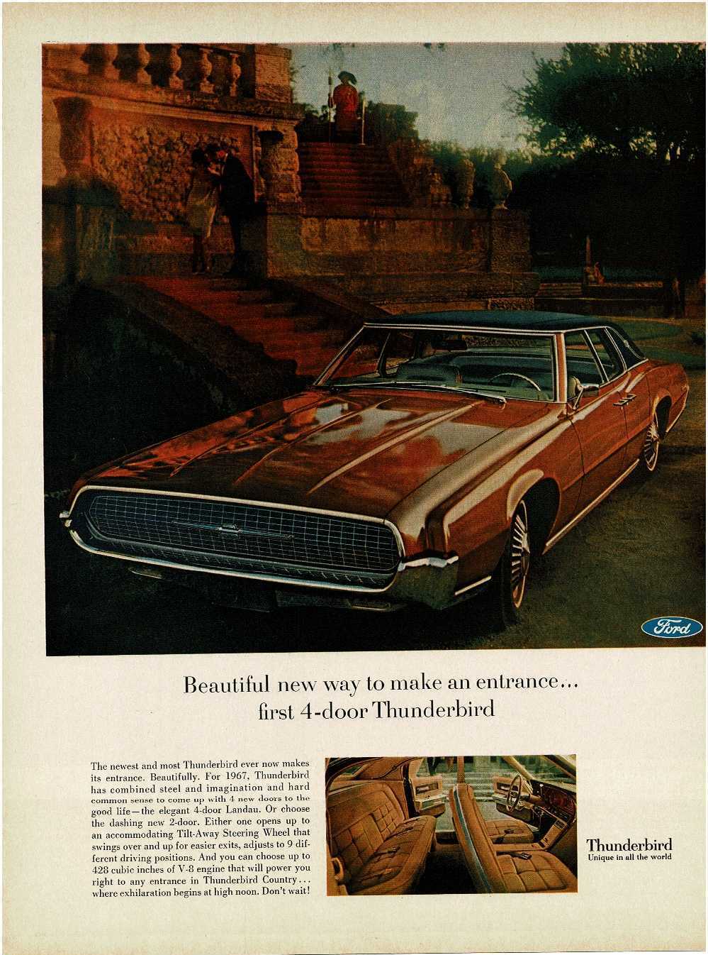 1967 FORD Thunderbird Amber Copper 4-door Sedan Landau top Vintage ...