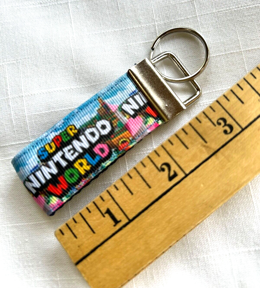 Handmade Mini Key Chain Made with SUPER NINTENDO WORLD Ribbon Key Fob ...