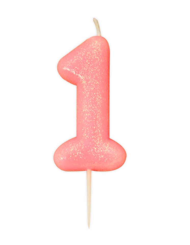 GLITTER CANDLE PINK BIRTHDAY CAKE NUMBER TOPPERS | eBay UK