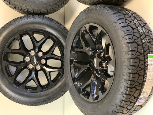 20 INCH OEM GLOSS BLACK 6X139 SNOWFLAKE WHEELS RIMS 275/55/20 BFG A/T ...