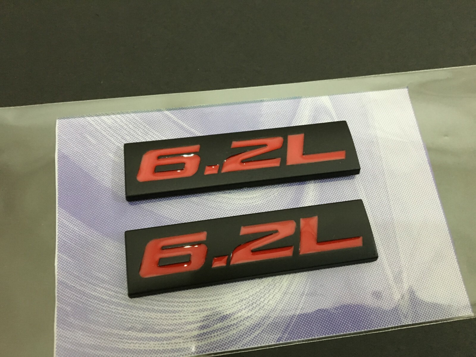 Triple Red Matte Black 6.2L Emblem Badge Fits Hood Fender Door Trunk ...