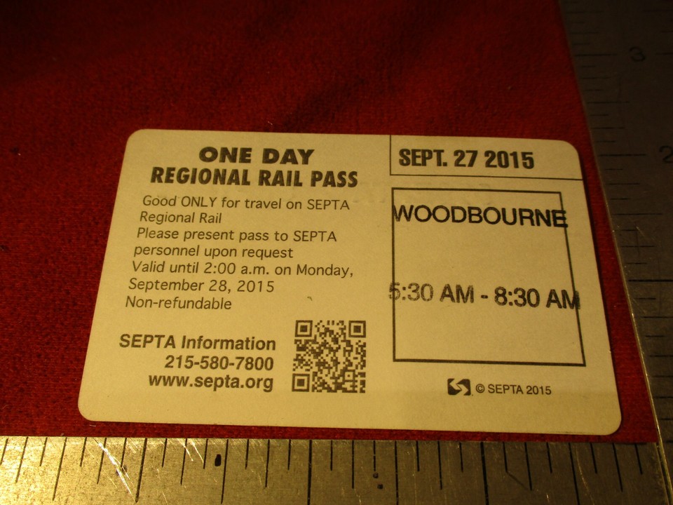 POPE FRANCIS World Meeting of Families 9/27/2015 Philadelphia SEPTA ...