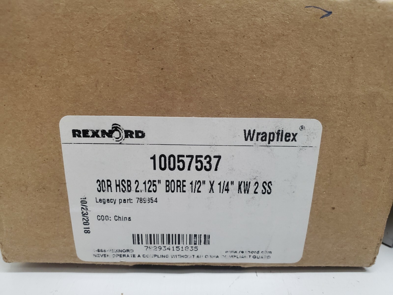 NEW IN BOX! REXNORD WRAPFLEX 30R HSB 2.125" BORE 1/2" X 1/4" KW 2 SS ...