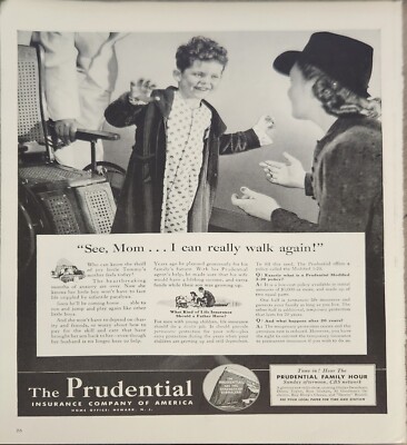 1941 The prudential insurance company Vintage Ad 14 x 10 I can really ...