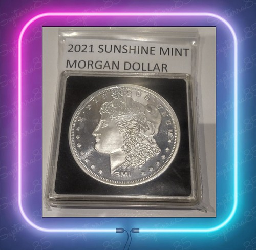 * FINE SILVER ROUND - 2021 Sunshine Mint Morgan Dollar - 1 Oz - .999 BU ...