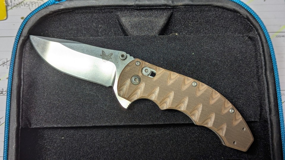 Benchmade Ball 300-1 Axis Flipper 3.18" Satin 154CM Butch Ball Tan G10 ...