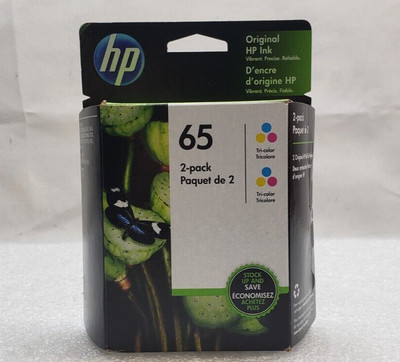 New Genuine HP 65 Color 2PK Ink Cartridges, Deskjet 3700 EXP. 11/2022 ...