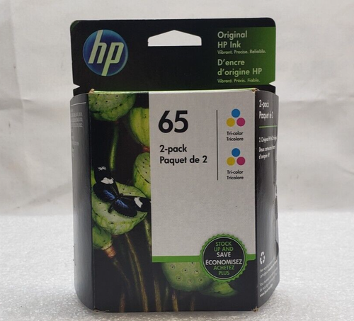 New Genuine HP 65 Color 2PK Ink Cartridges, Deskjet 3700 EXP. 11/2022 ...