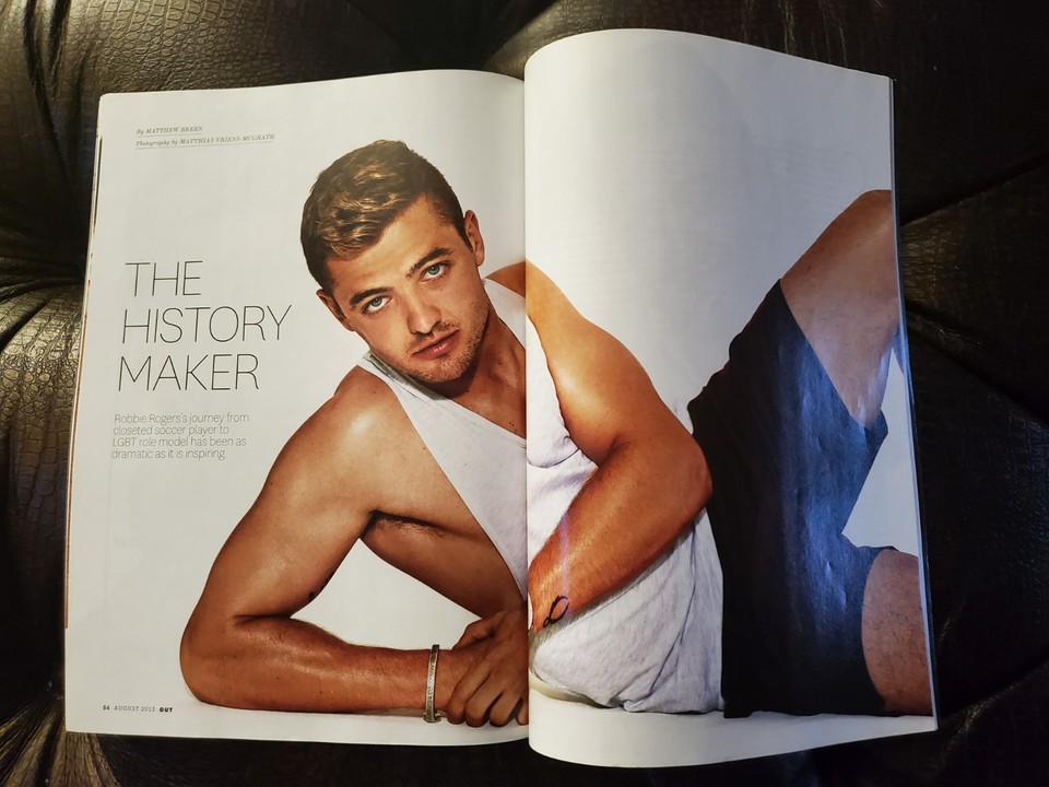 ROBBIE ROGERS Out magazine August 2013 Gay Sports issue Greg Louganis ...