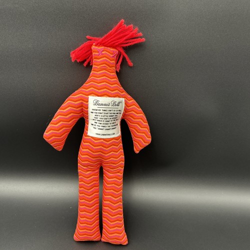 Dammit Doll Red Hair Red Orange Pink Purple Stripes Stress Reliever ...