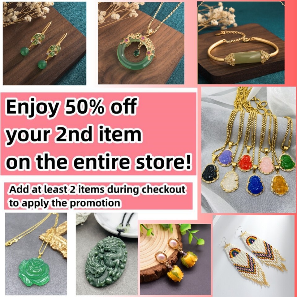 Jade Obsidian Dragon Charm Pendant Necklace Beads Cord Handmade Tai Chi ...