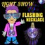 Flashing LED Light Show Pendant Prism Light Up Necklace Party Raving ...