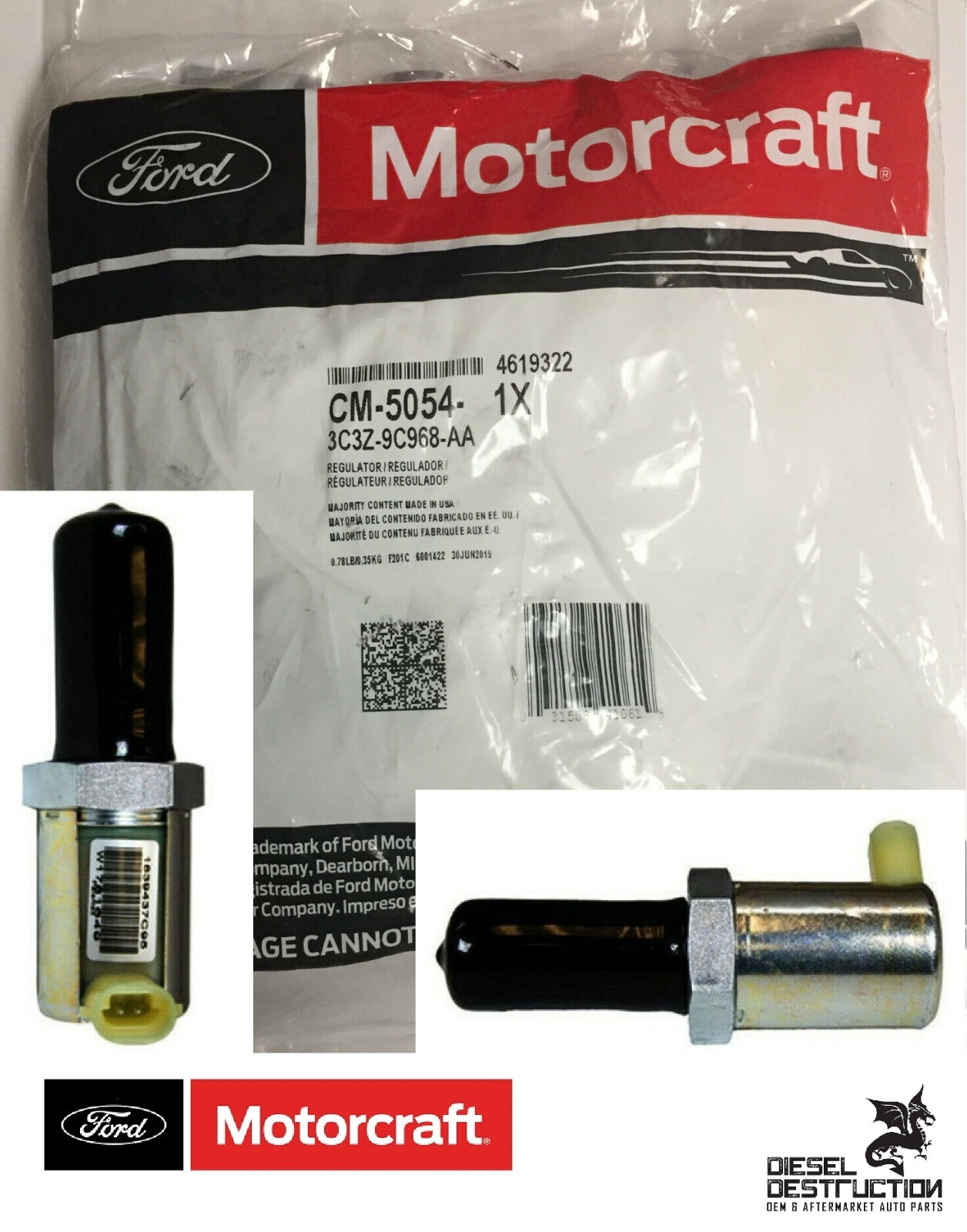 CM-5054 Genuine OEM MOTORCRAFT FORD 6.0L IPR VALVE 3C3Z-9C968-AA *SHIPS ...
