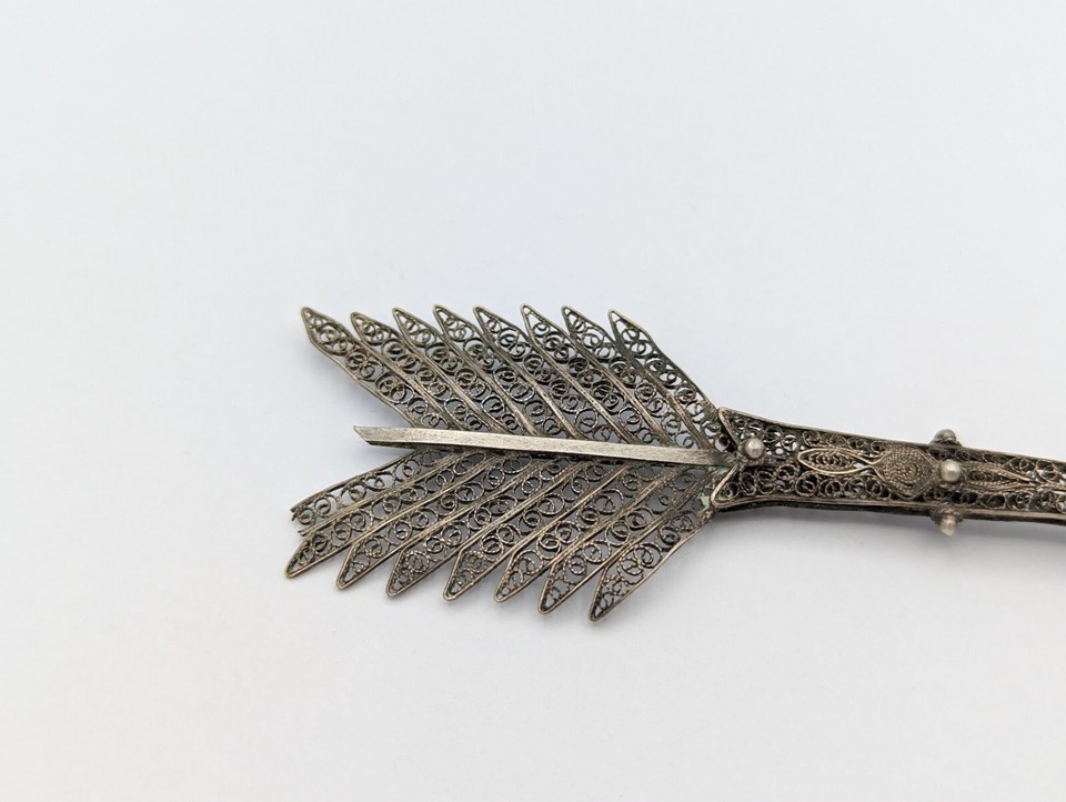 Antique Filigree Silver Decorated Metal Scribe Quill Pen Holder Torah ...